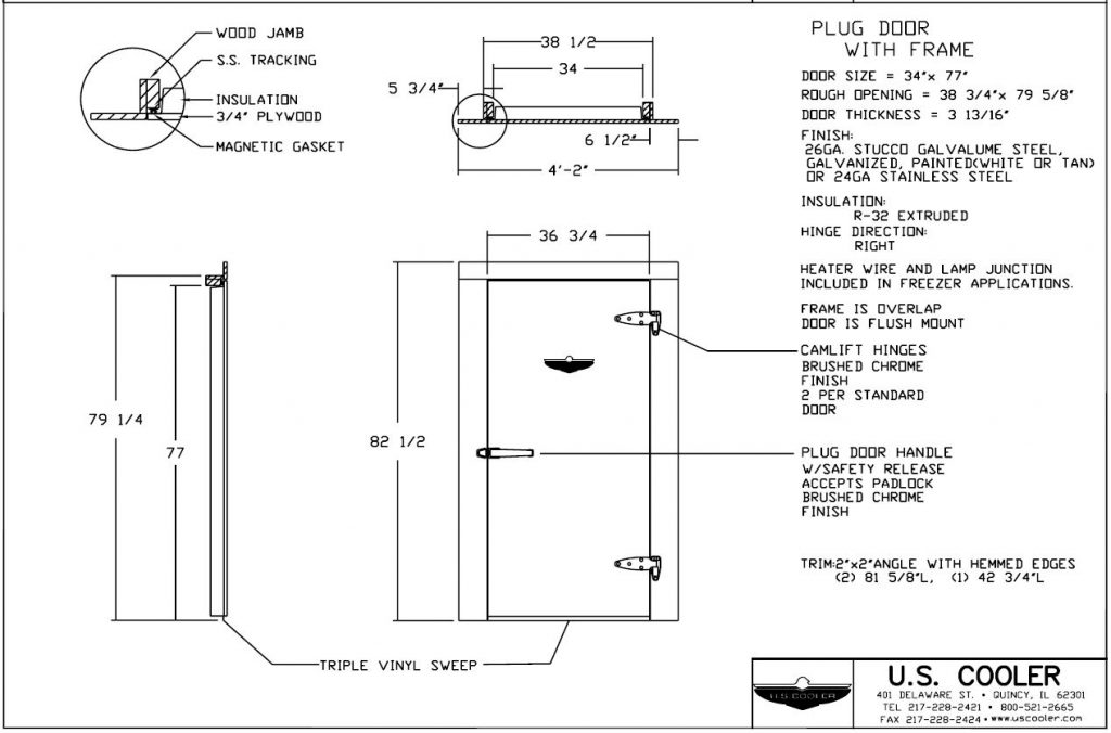 Plug Door with Frame | U.S. Cooler